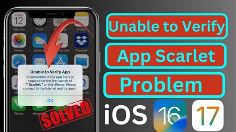 Unable To Verify App An Internet Connection Is Required Ios 16 Scarlet Iphone And Ipad Youtube