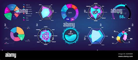 Modern Pie Chart And Circle Infographic Collection For Web Ui Ux Kit