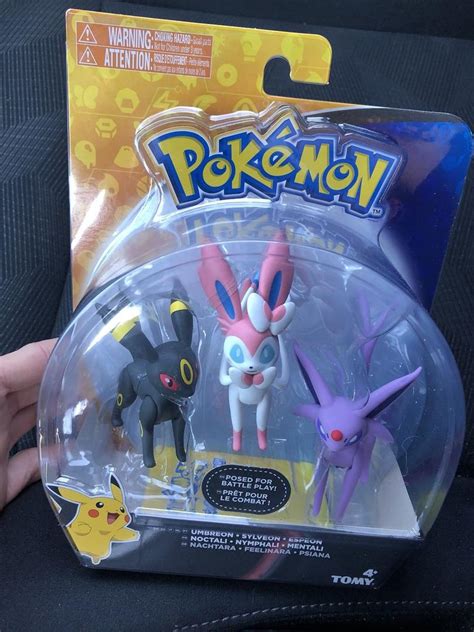 Pokemon Espeon Umbreon Sylveon Articulated Figures Set Tomy 3 Pack