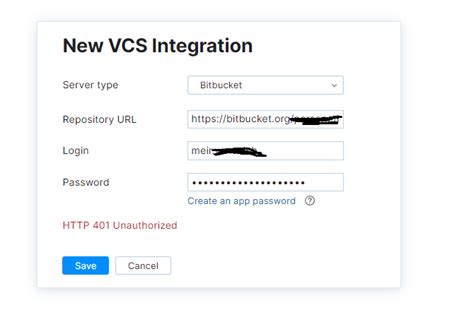 VCS Integration With Bitbucket Keep Getting 401 Unauthorized YouTrack Support JetBrains