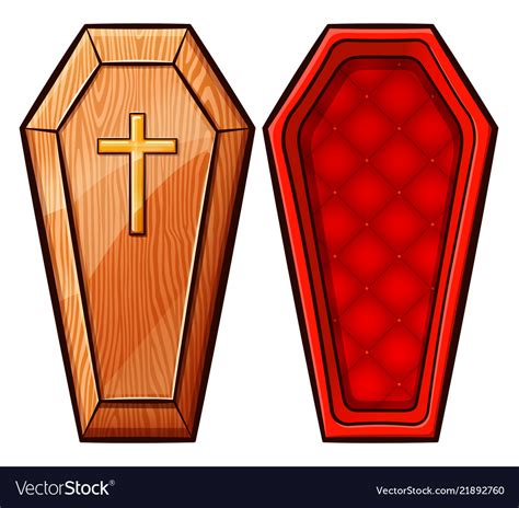 Coffin On White Background Royalty Free Vector Image
