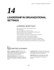 Chap014 Doc Chapter 14 Leadership In Organizational Settings 14