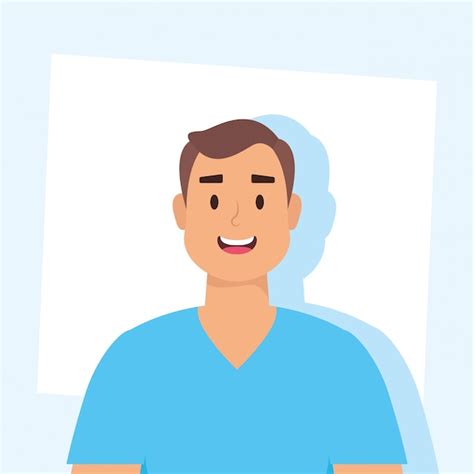 Jovem avatar personagem ícone vector ilustração design Vetor Premium