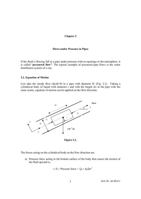 Flows Under Pressure In Pipes Lecture Notes 02