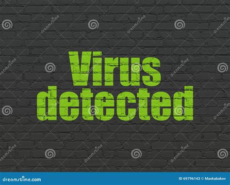 Protection Concept Virus Detected On Wall Background Stock