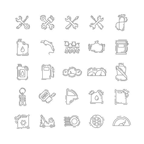 Premium Vector Car Parts Thin Line Icon Set Car Service Icon Set