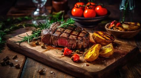 Saftige Dicke Saftige Portionen Gegrilltes Filetsteak Mit Kartoffeln