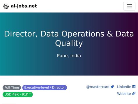 [hiring] director data operations and data quality in pune india r ai ml jobs