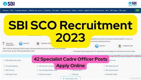 Sbi Sco Recruitment 2023 42 Specialist Cadre Officer Posts Apply