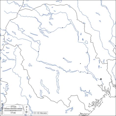 泰勒马克郡 免费地图 免费的空白地图 免费的轮廓地图 免费基地地图 边界 水文学 主要城市 白