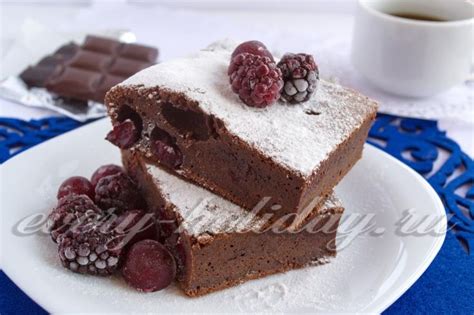 Шоколадный брауни с вишней рецепт с фото Recipe Food Desserts