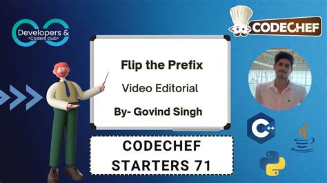 Flip The Prefix Codechef Starters 71 Codechef Dcc Nit A Youtube