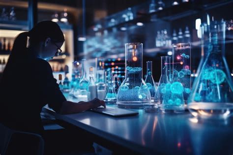 Premium Ai Image Science Abstract With Young Researches In Lab With