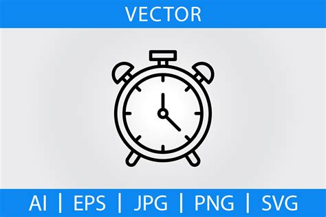 Vector Alarm Clock Outline Icon Graphic By Muhammad Ali · Creative Fabrica