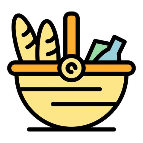 Icono De Cesta De Picnic Del Parque Contorno Icono De Vector De Cesta