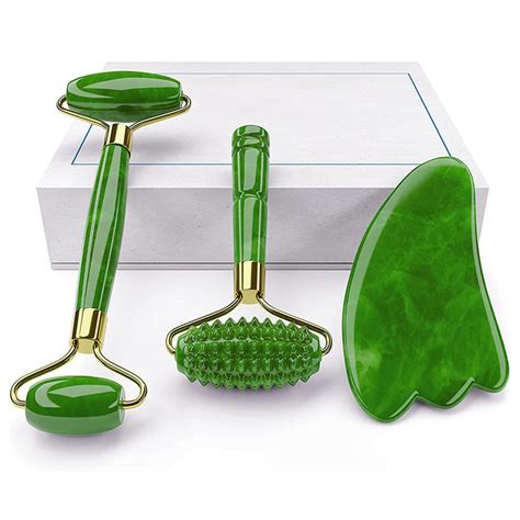 Wholesale Custom Logo Natural Beauty Quartzjade Roller And Gua Sha Set