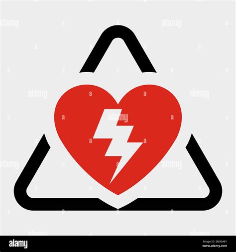 Aed Automataed Defibrillator External Heart Red Sign Icon On