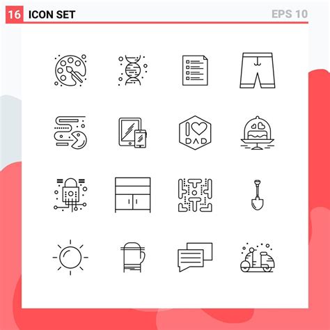 16 User Interface Outline Pack Of Modern Signs And Symbols Of Dress Clothe Check Accessories