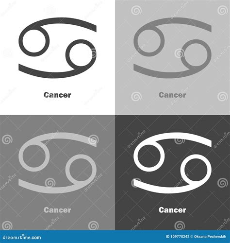 Cancer Zodiac Set Sign Astrological Symbol Stock Vector Illustration