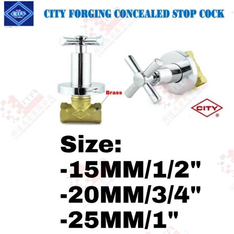 Buatan Malaysia City Forging Concealed Stop Cock Brass Stop Cock 12