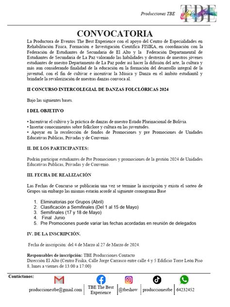 Convocatoria 2024 Pdf
