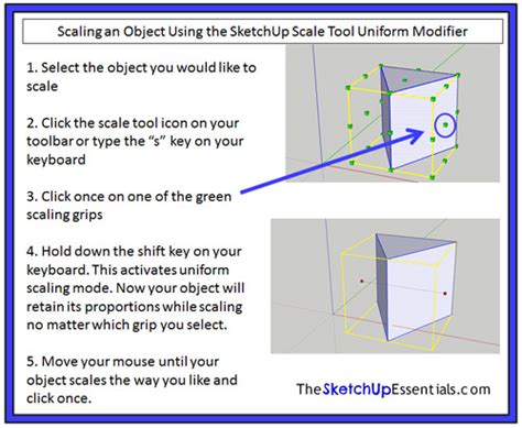 modifying 3d shapes in sketchup using the scale tool