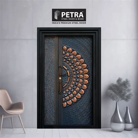 Grey Gi Ptr 66 Galvanised Steel Entrance Villa Door For Home Height 84 Inch At ₹ 87000piece