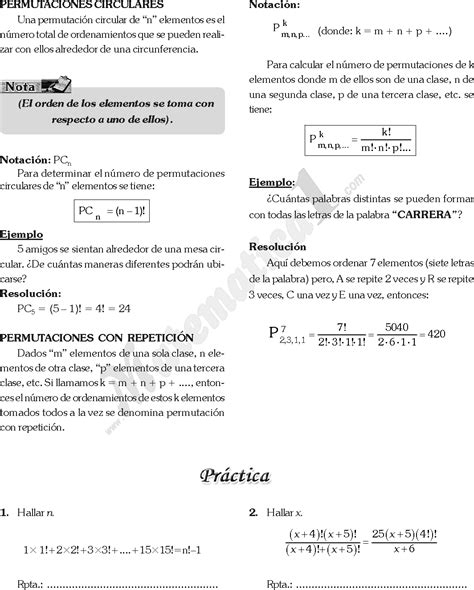ANALISIS COMBINATORIO EJERCICIOS RESUELTOS DE RAZONAMIENTO MATEMÁTICO