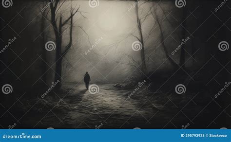 Disegno Di Foreste Fotorealistiche Arte A Matita Scura Illustrazione