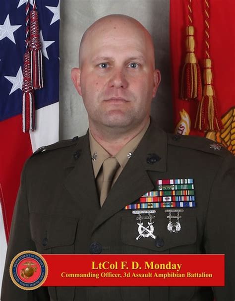 Ltcol F D Monday 1st Marine Division Biography