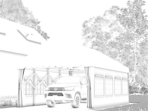车棚建模渲染 Rankin呀 站酷ZCOOL