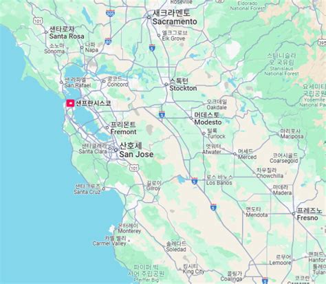 미국 샌프란시스코 위치 지도와 여행 명소
