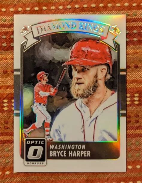 2016 Donruss Optic Diamond Kings Bryce Harper Réfracteur Blanc Phillies