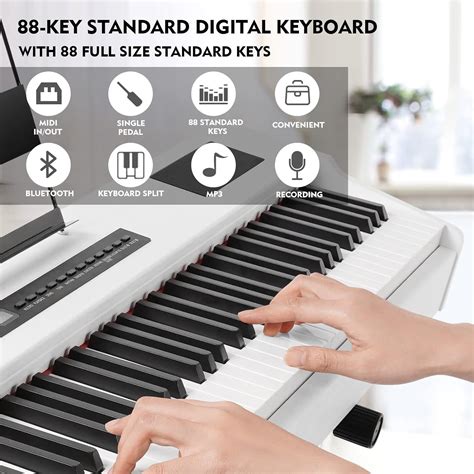 Buy Mustar Piano Keyboard 88 Key Weighted Keyboard Hammer Action Weighted Keyboard Piano 88