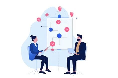 Professionals Engaged In Collaborative Task Scheduling Amidst Flowchart