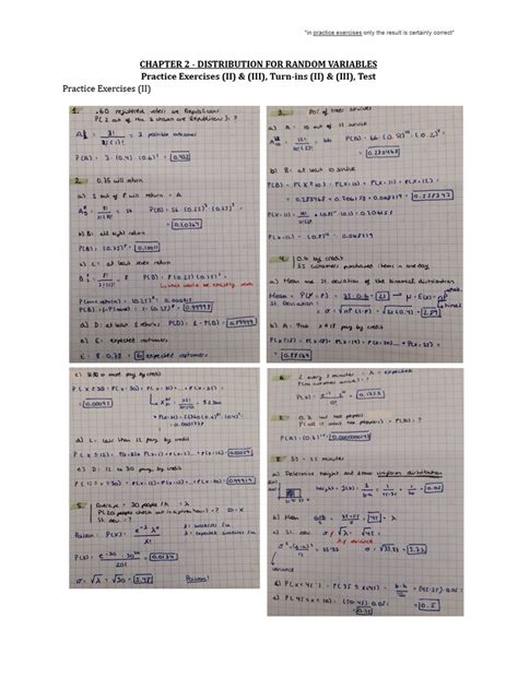 Chapter 2 Distribution For Random Variables Pdf Teaching Methods