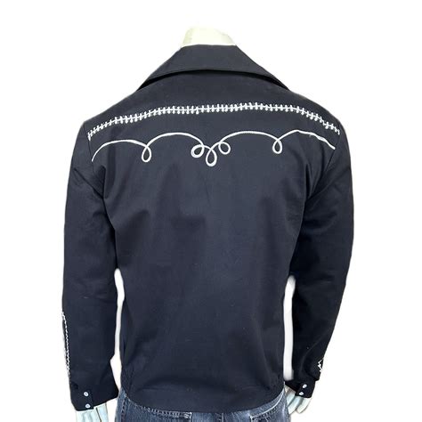 Rockmount Mens Black Vintage Rope Bolero Jacket
