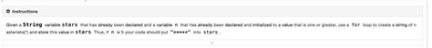 Solved Instructions Given A String Variable Stars That Has Chegg