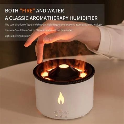 Volcano Humidifier Essential Oil Diffuser Flame 2 Mist Aromatherapy