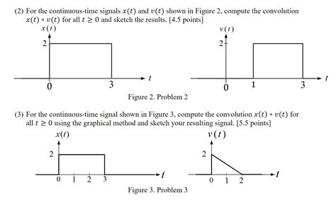 solved 2 for the continuous time signals x t and v t