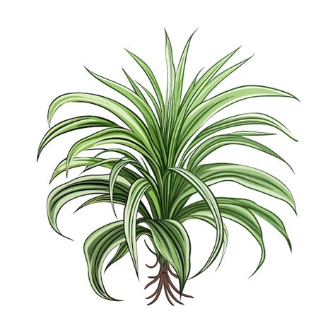 Premium Vector Hand Drawn Spider Plant Chlorophytum Comosum Cartoon