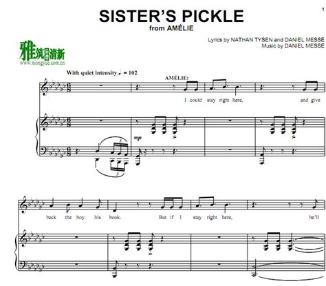 Amélie Sisters Pickle歌谱 正谱 钢琴伴奏谱 找教案个人博客
