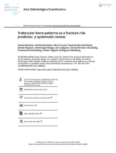 Pdf Trabecular Bone Patterns As A Fracture Risk Predictor A