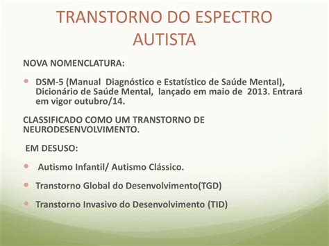PPT AUTISMO TRANSTORNO DO ESPECTRO AUTISTA PowerPoint Presentation