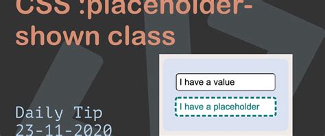 CSS Placeholder Shown Class DEV Community