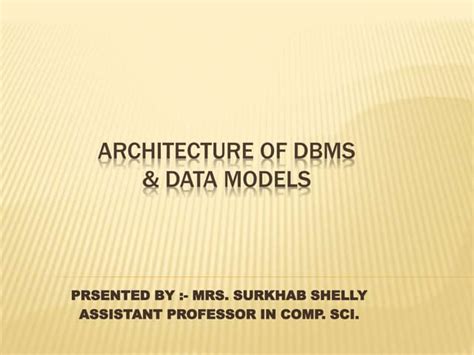 Architecture Of Dbms Ppt