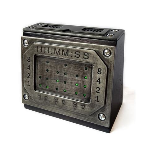 Binary Clock 24 Hour Сlock Led Clock Clock In Wooden Case Etsy Canada
