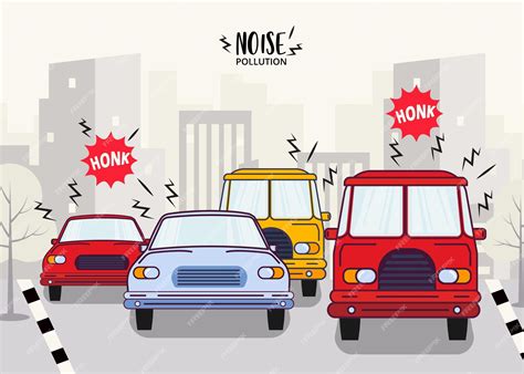 Premium Vector Noise Pollution By Vehicles Vector Illustration