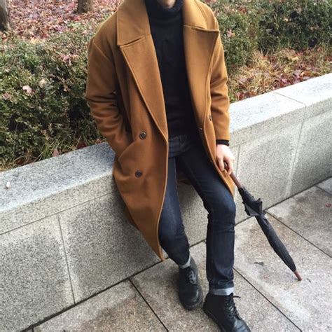남자 패션블로그 데일리룩 2 남자 롱코트 코디 카멜코트 코디 네이버 블로그