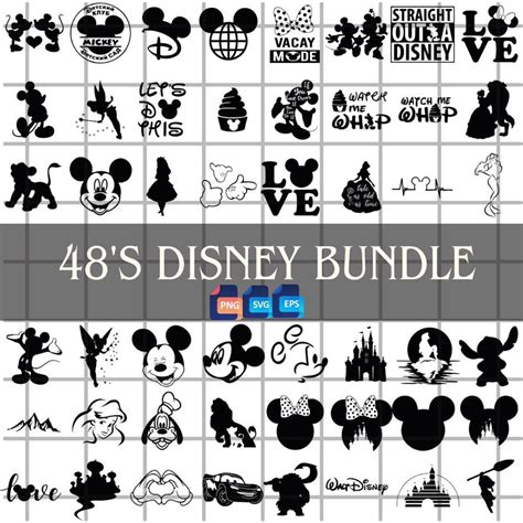 Mickey Minnie Disney Bundle Svg Png DXF Eps Cricut Printable Clipart